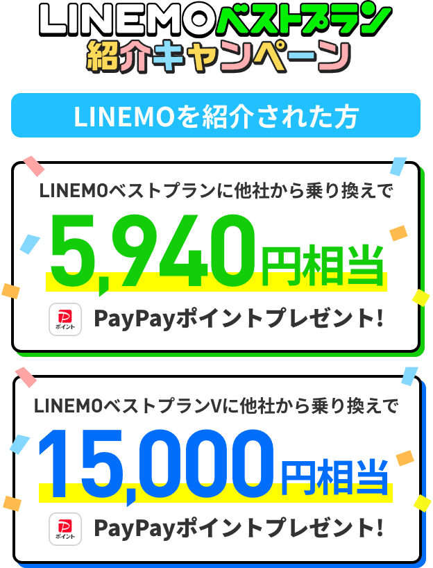 LINEMOベストプラン紹介キャンペーン｜【公式】LINEMO - ラインモ｜格安SIM／格安スマホ